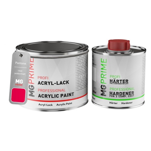 Pantone 192C Red Acryl Lack seidenmatt 0,75 Liter 750 ml Dose inkl ...