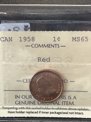 Canada 1958 Red 1 Cents ICCS MS-65 Trend 30$ | eBay