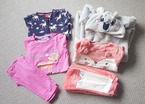 4 sets of Girls Pyjamas / Fluffy Fat Face One Piece Jump Suit sizes 9 ...