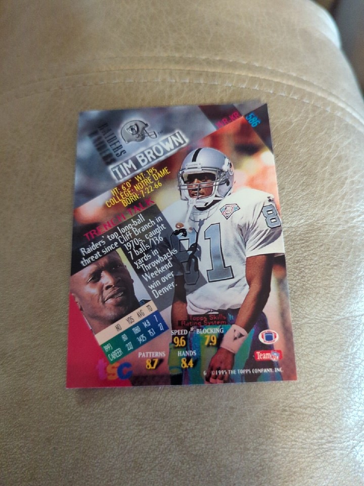 1995 Topps Stadium Club #586 Tim Brown Oakland Raiders | eBay