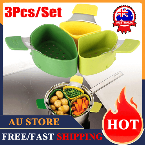 3X/Set Saucepan Divider Steamer Basket Triple Divider Nest Cooking ...