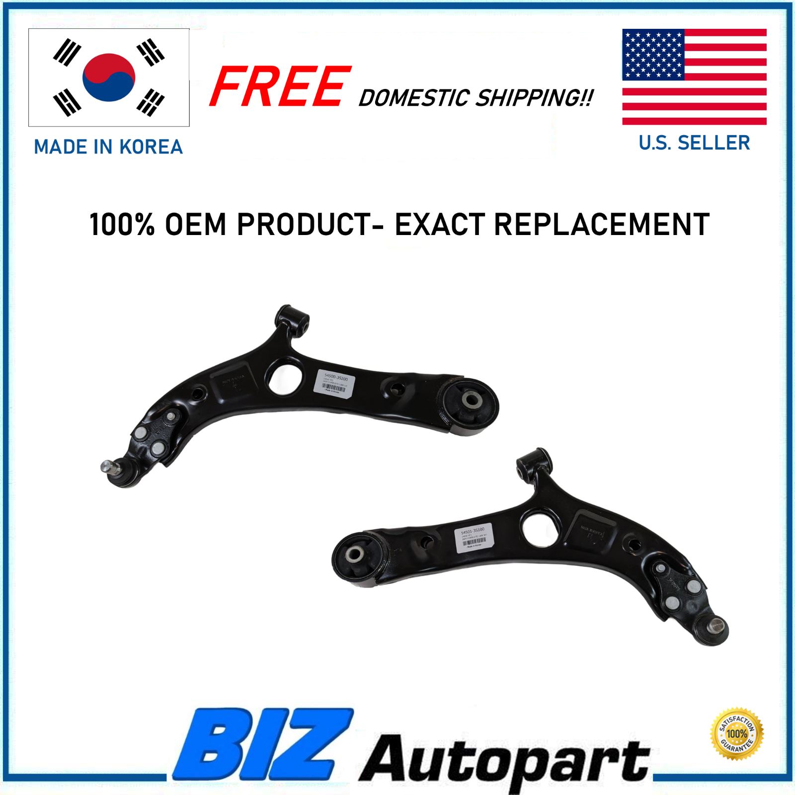 OEM ! CONTROL ARMS LR FR FOR 11-12 HYUNDAI 11 KIA OPTIMA OE# 54500/1 ...