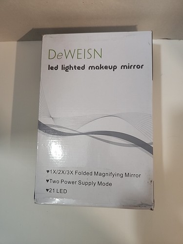 DeWeisn Magnification Makeup Mirror New in Box 21 Led Lights Tri Fold ...