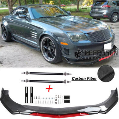 For Chrysler Crossfire srt6 CARBON FIBER Front Bumper Lip Splitter Body ...