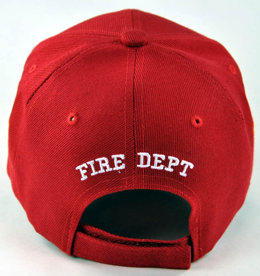 FD FIRE DEPT FIRST IN LAST OUT FLAMES N1 CAP HAT RED | eBay