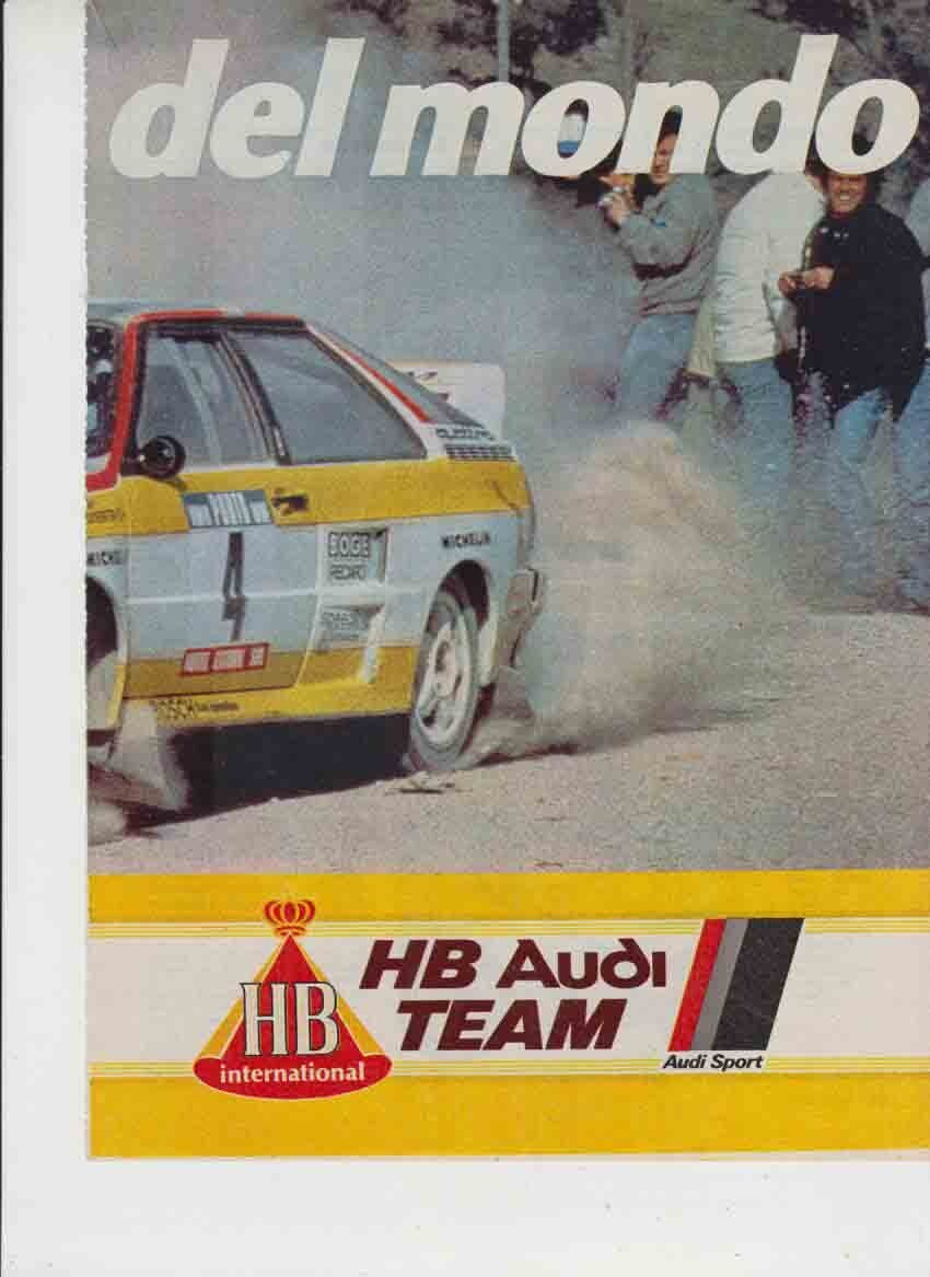 ADVERSITING-PUBBLICITA AUTO AUDI A4 HB AUDI TEAM 1984 RALLY VINTAGE | eBay