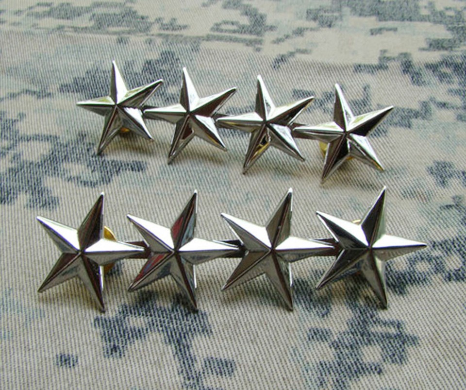 Pair US Army officer rank insignia General Four Star Rank Badge Pins | eBay