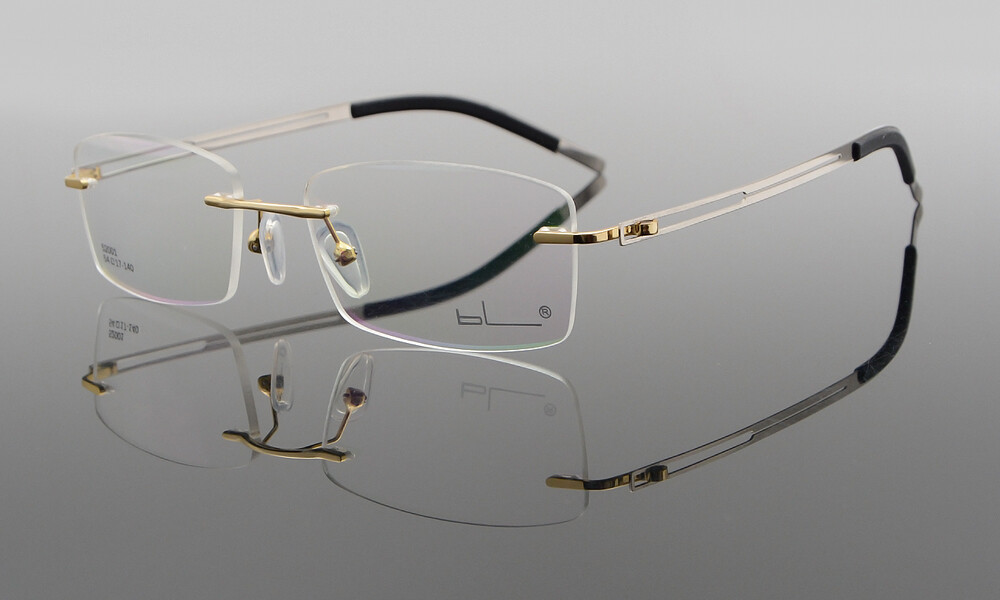 Men's Titanium Alloy Rimless Flexible Eyeglasses Frames Spectacl ...
