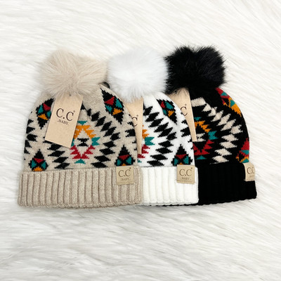 Baby C.C Aztec Pattern Pom Beanie, Winter Hats, Premium Hats, New Born ...