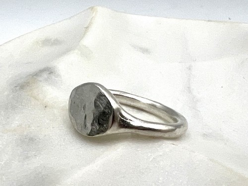 New Silver Signet Ring Hammered Finish Oval Closeout Stock Men Women ...