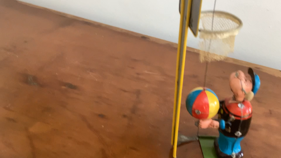 Vintage Linemar POPEYE SHOOTING BASKETBALL Tin Wind Up 1950s (RARE ...