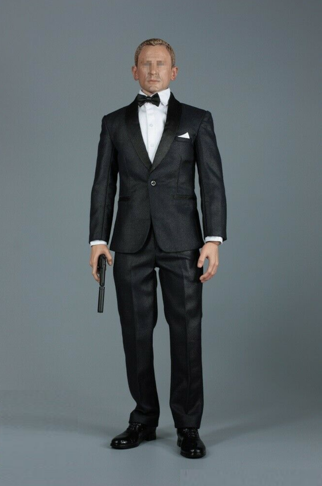 1/6 Agent black Tuxedo Set for 12" male figure hot toys 007 James Bond ...