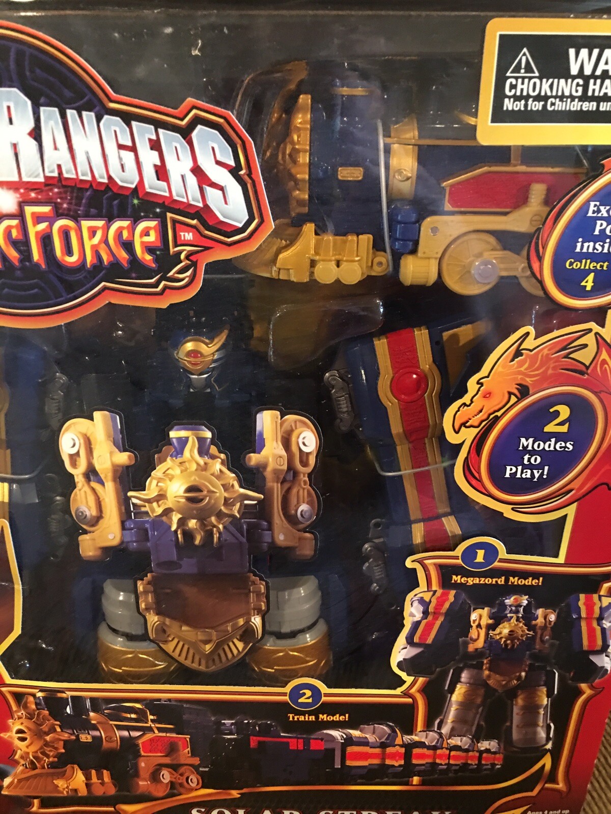 NEW POWER RANGERS MYSTIC FORCE RARE HTF SOLAR STREAK MEGAZORD TRAIN ...