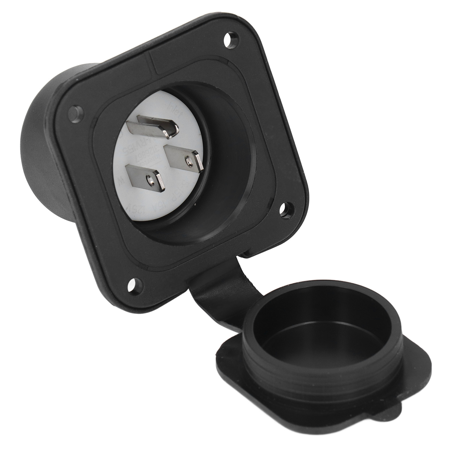 2 Pole 3 Wire Flange Power Inlet Straight Blade Receptacle With ...