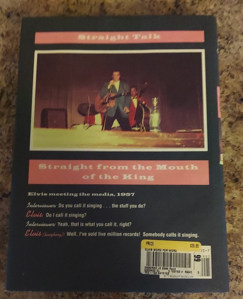 Elvis : Word for Word by Jerry Osborne Hardcover, First Revised edition ...