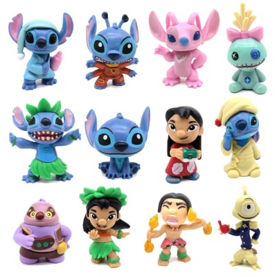 12pcs Lilo & Stitch Jumba Pleakley Figure Model Toy Disney Cute Doll ...