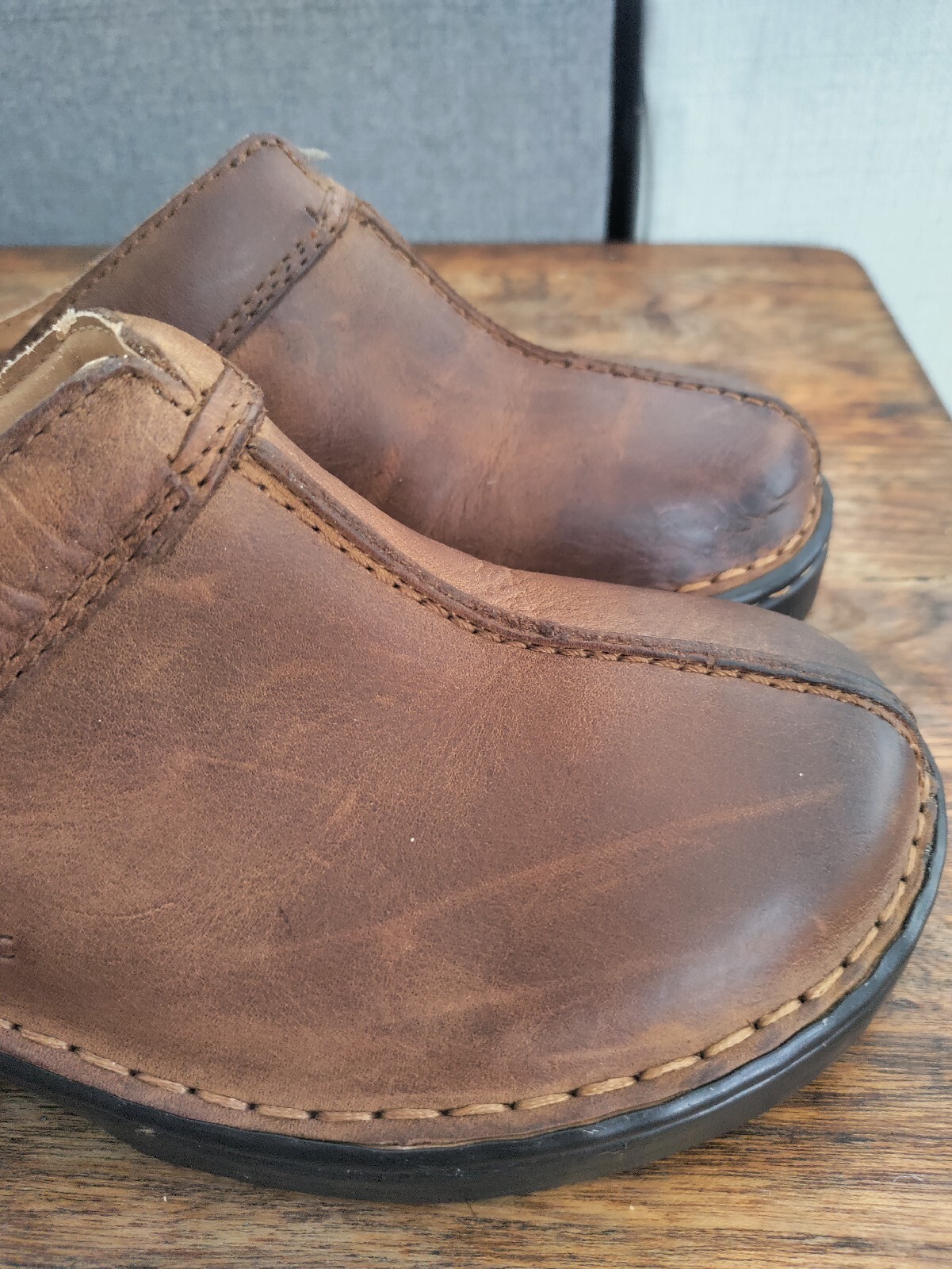 Born Concept BOC Black Leather Clog Mule Comfort Slip… - Gem