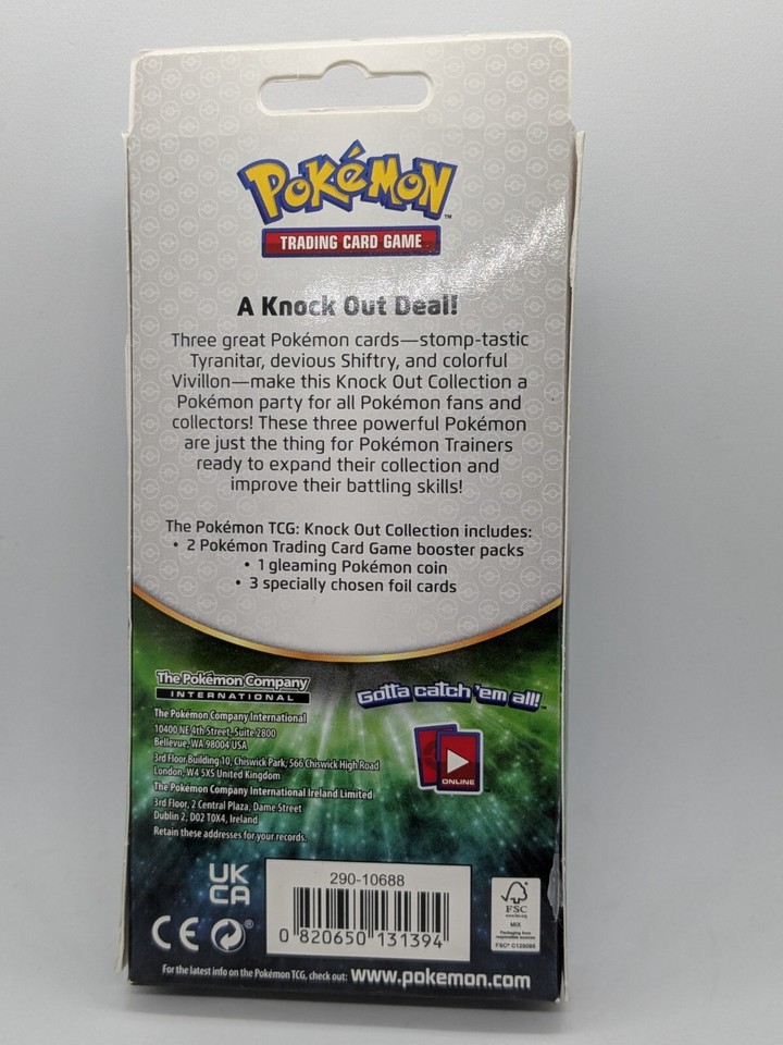 Pokemon Knock Out Collection Box 2x Booster Packs Tyranitar Sealed New ...