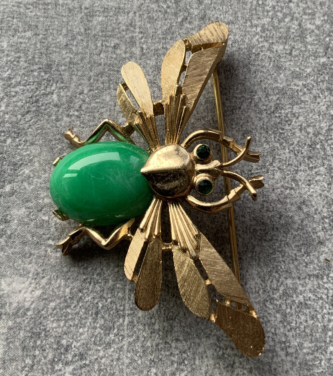 1960s Crown TRIFARI Alfred Philippe Bee Insect Brooch… - Gem
