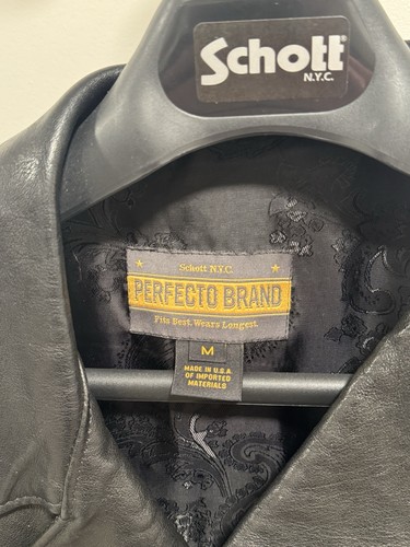 Schott Perfecto P213 Raven - Black Lambskin Leather Jacket Medium-$1250 ...