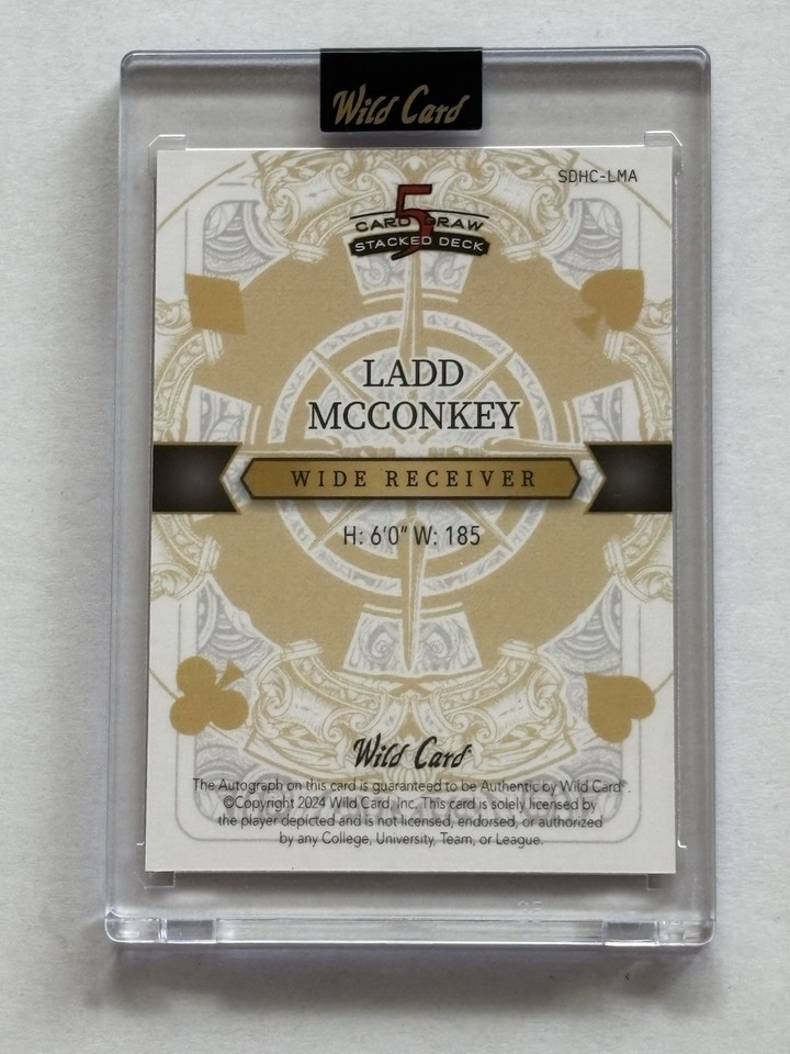 2024 Wild Card 5 Card Draw Stacked Deck Hobby - Rookie Ladd McConkey 1/ ...