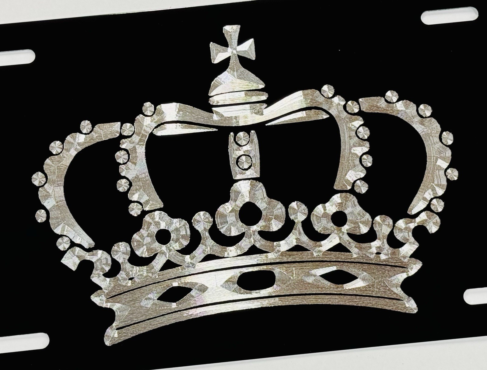 Engraved King King's Crown Car Tag Diamond Etched Vanity Front License ...
