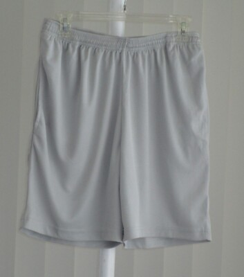 Shorts With Pockets Elastic Waist Drawstring Gold's Gym Light Gray Bi ...