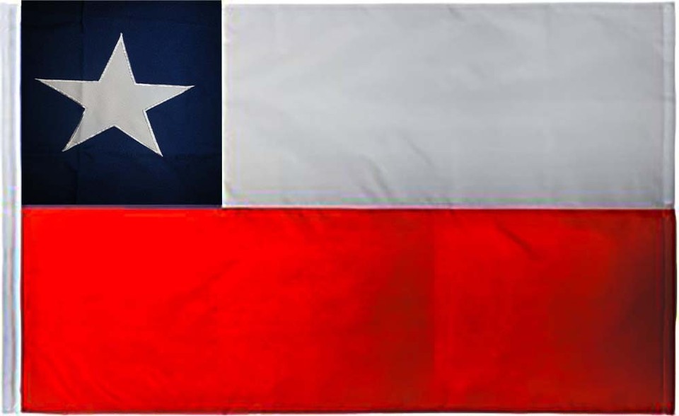 3x5 Embroidered Sewn Chile Synthetic Cotton Flag 3'x5' Grommets 3 Clips ...