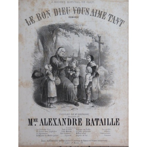 BATAILLE Alexandre Le Bon Dieu vous aime tant Chant Piano ca1850 | eBay