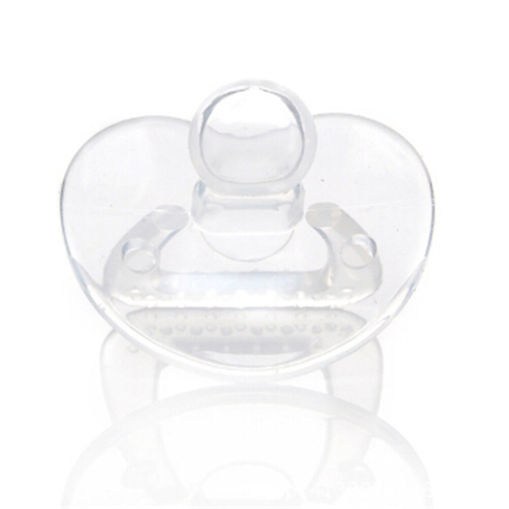 Simple Transparent Safe Silicone Baby Infant Toddler Pacifier Flat ...
