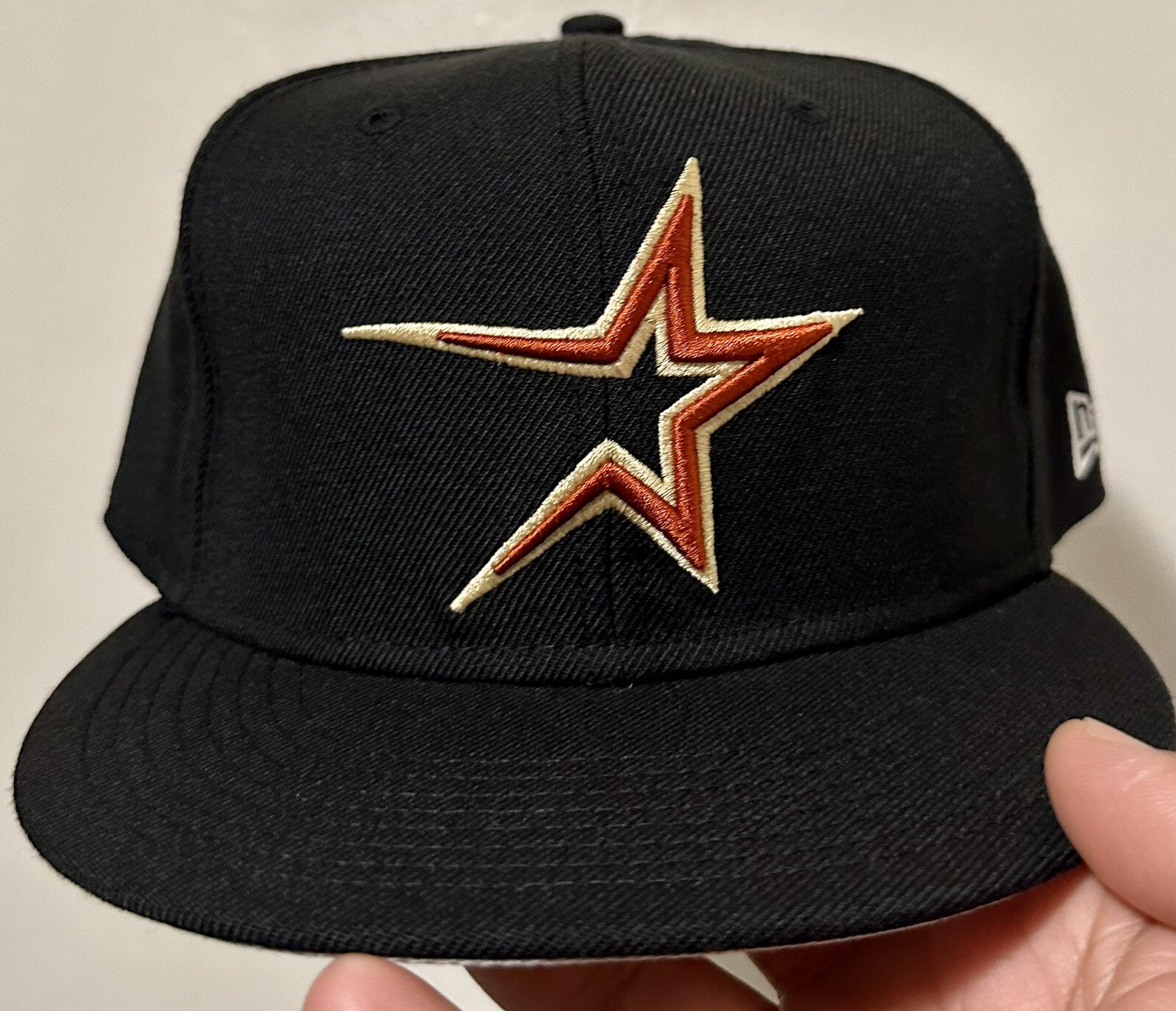 NEW ERA 59FIFTY Houston Astros cap sz 8 black crown,rust star no side ...