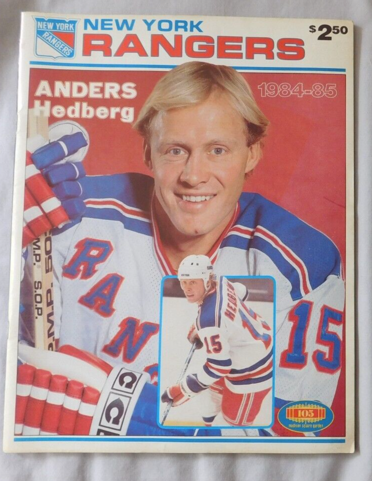 1984-85 New York Rangers Vs Washington Capitals Program Anders Hedberg ...
