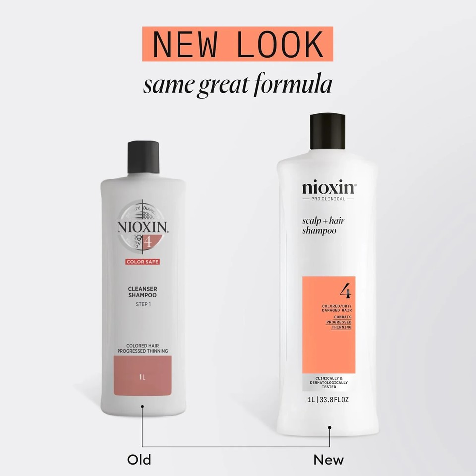 Nioxin System 4 Cleanser Shampoo and Scalp Therapy Conditioner 33.8oz ...