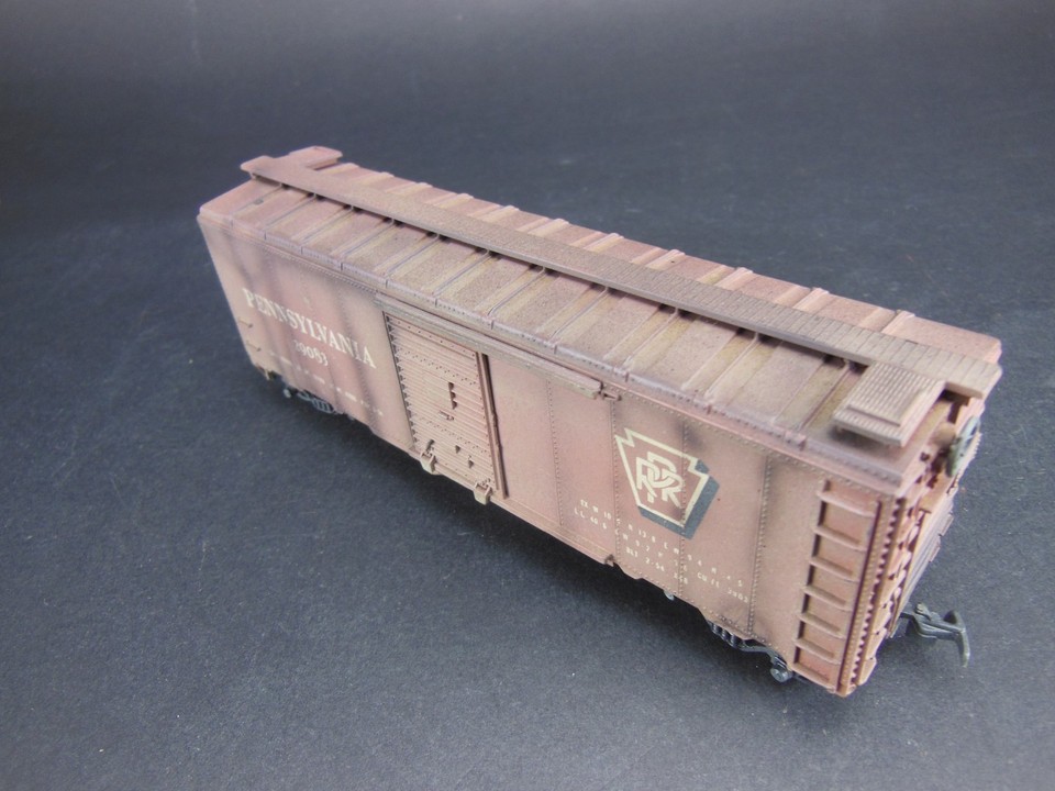 HO SCALE WEATHERED PENNSYLVANIA PRR 29083 40' BOX CAR | eBay