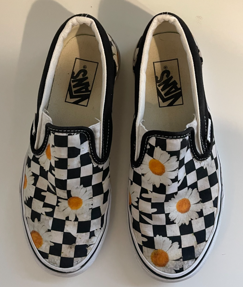 Vans Slip On Checkerboard Daisy Love Me Love Me Not Womens 7 | eBay