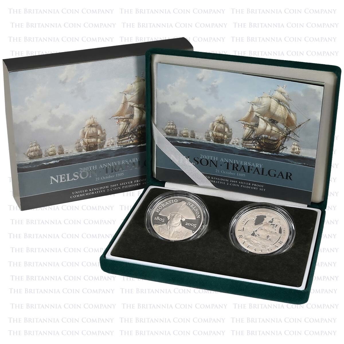 2005 Horatio Nelson Battle Of Trafalgar £5 Crown Piedfort Silver Proof ...