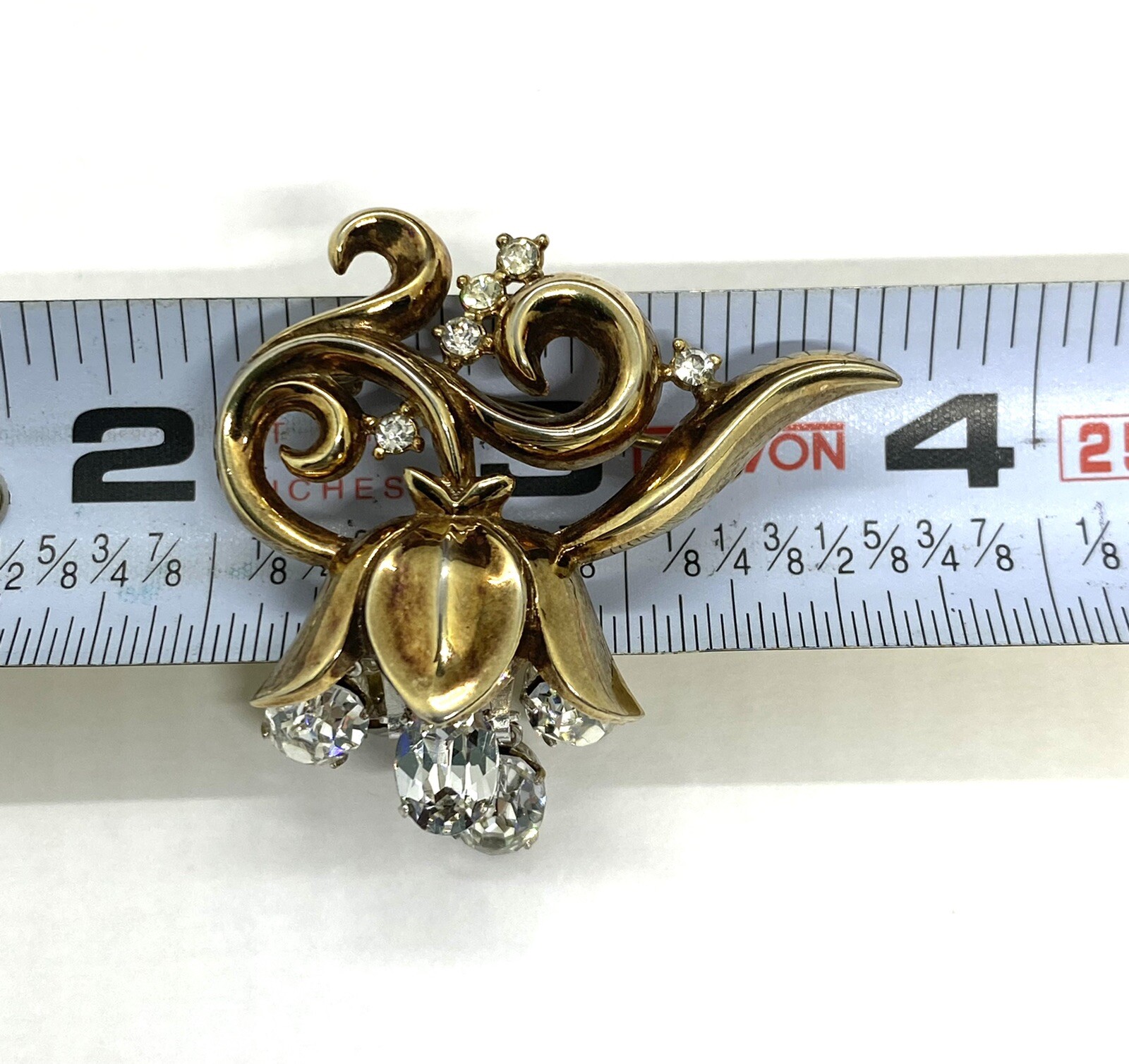 Crown Trifari Alfred Philippe 1950,s Pat Pen Gold Ton… - Gem