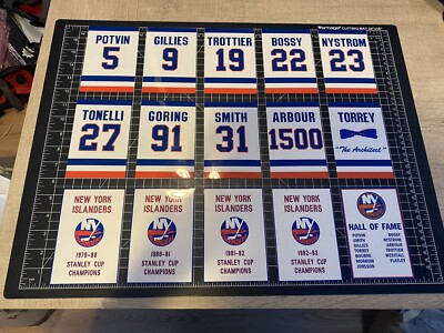 3 SIZES - New York Islanders Stanley Cup & Retired # DECAL Banner Set ...
