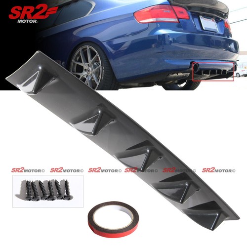 Universal Lower Rear 23" Body Bumper Diffuser Shark Fin Kit ABS Spoiler ...