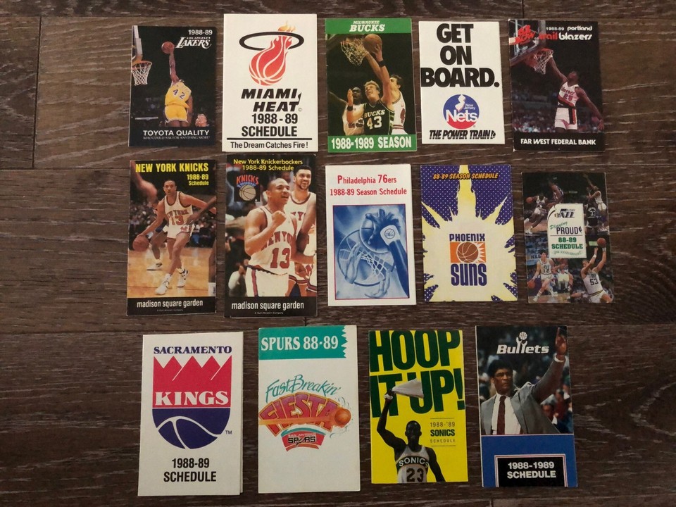 Lot of 27 NBA pocket schedules from 1988-89 season | eBay
