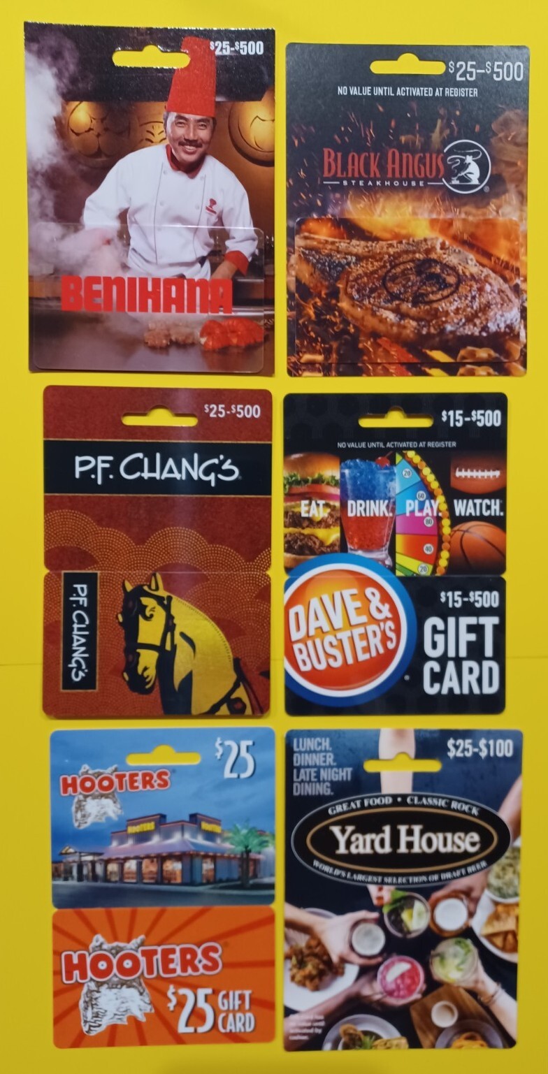 RESTAURANT GIFT CARDS~ 6 CARDS~ NO VALUE~ BRAND NEW | eBay