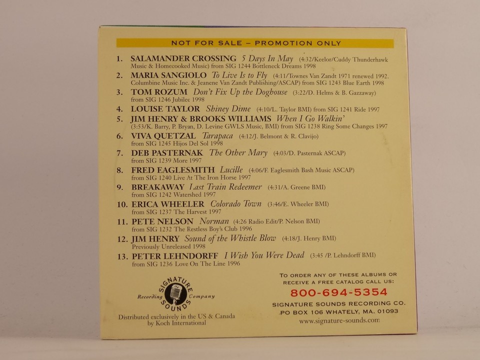 SALAMANDA CROSSING THE SIGNATURE SOUNDS 1998 COLLECTION (575) 13 Track ...