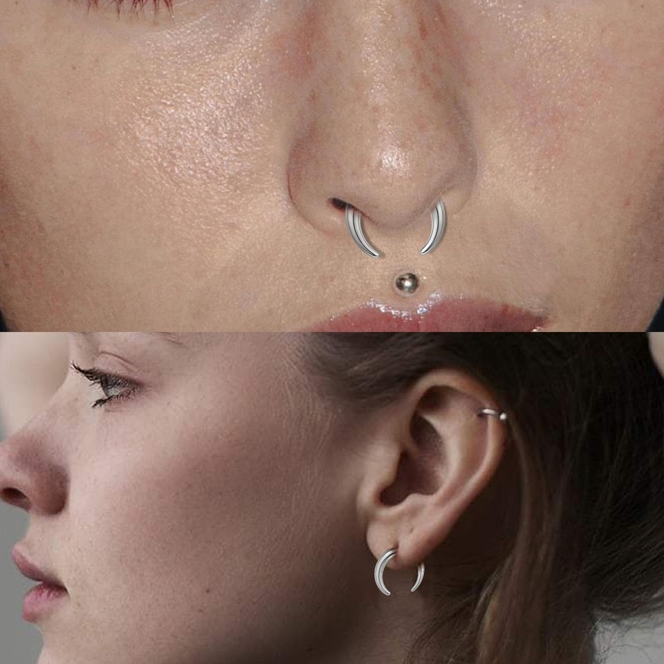 2G-12G Buffalo Septum Pincher Tapers Stainless Steel Septum Rings Ear ...