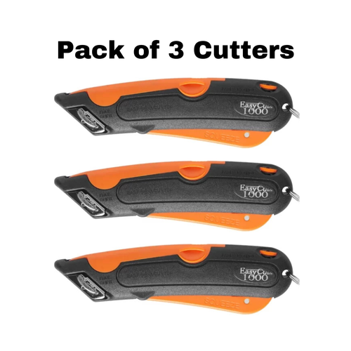 Easy Cut Safety Box Cutter Knife Easycut 1000 Orange (Pack of 3 Cutters ...