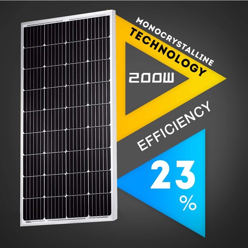 NEW 200W 12V Mono Solar Panels 200 Watt Solar Cells Power Home RV ...