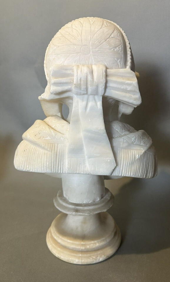 Vintage Antique Marble or Alabaster 12" Figural Statue Sculpture of a ...