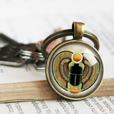 Egyptian Scarab Beetle Keychain, Ancient Egypt KeyRing, Egyptian Beatle ...