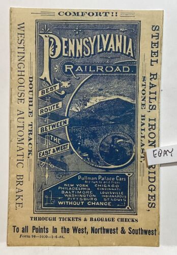 1883 PENNSYLVANIA RAILROAD RARE AD PULLMAN PALACE CARS DOUBLE TRACK NEW ...