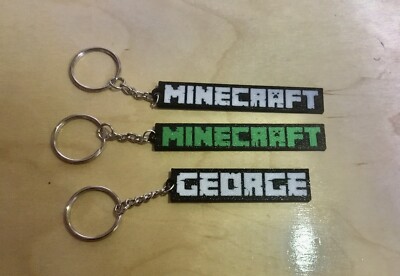 Personalised Minecraft Keyring. Any Name In White Or Green Font. New ...