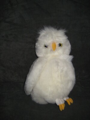 RARE 12" CASCADE TOY PURE WHITE SNOW OWL PUPPET PLUSH SWIVEL HEAD CLEAN ...